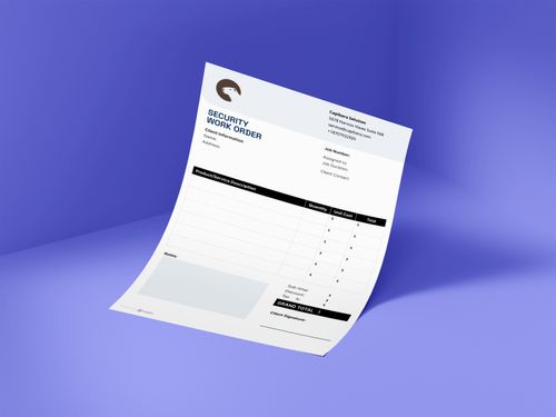 Security Work Order Template (Free Download) | 2025