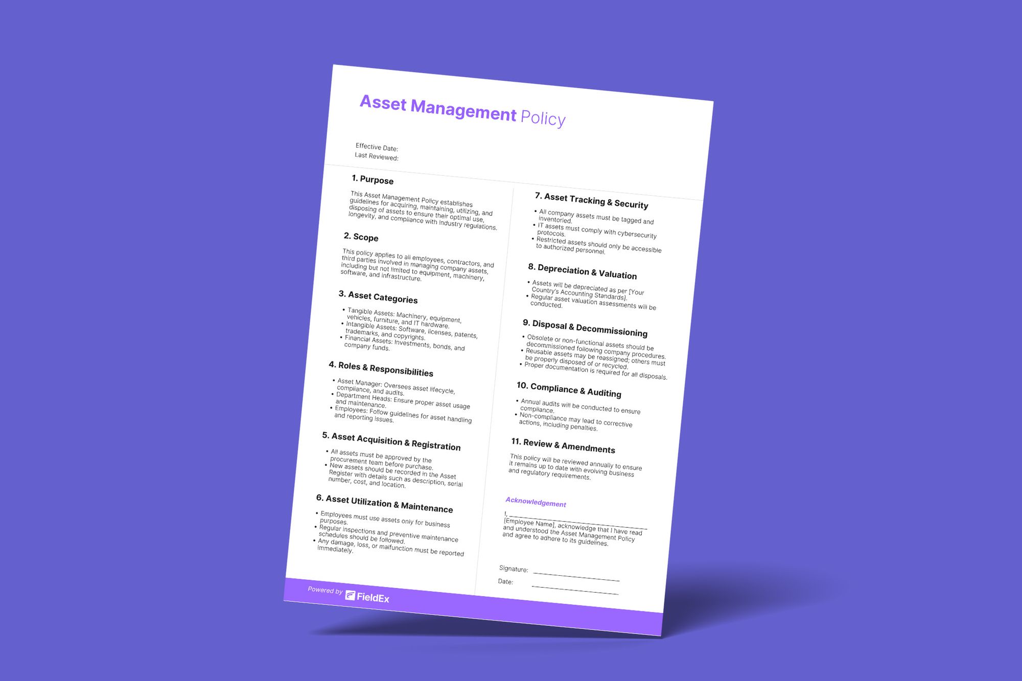 Asset Management Policy Template (Free Download) | 2025