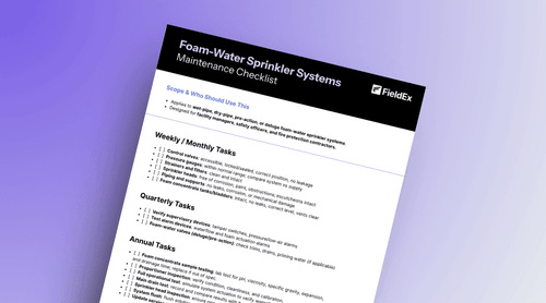 Foam-Water Sprinkler Systems Maintenance Checklist - 2026