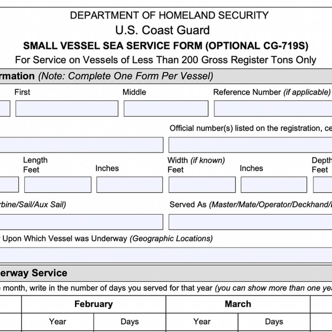 CG-719S Form Guide: USCG Captains License Help | MM-SEAS