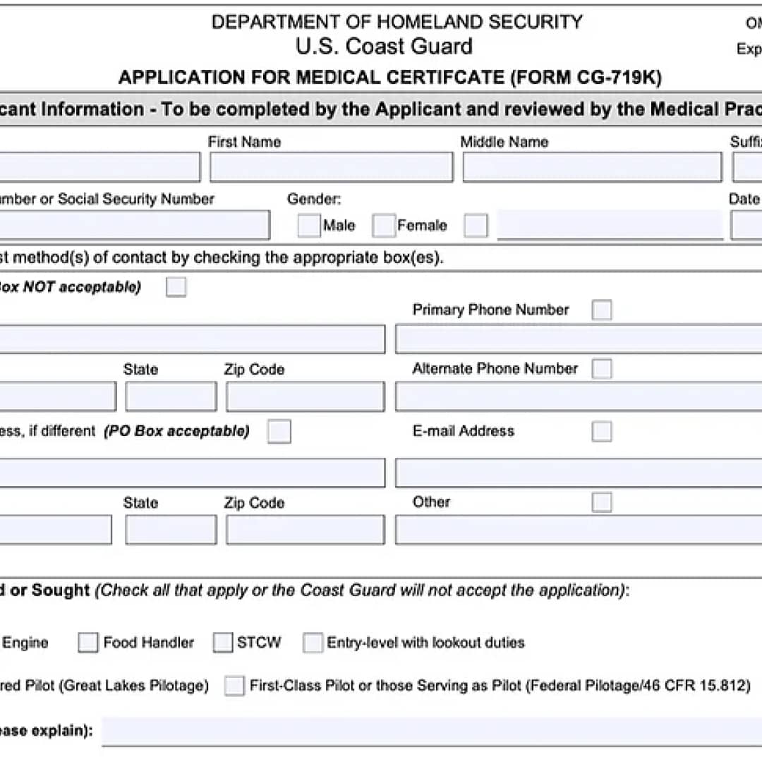 USCG License: Filling Out CG719K 'Endorsements' | MM-SEAS