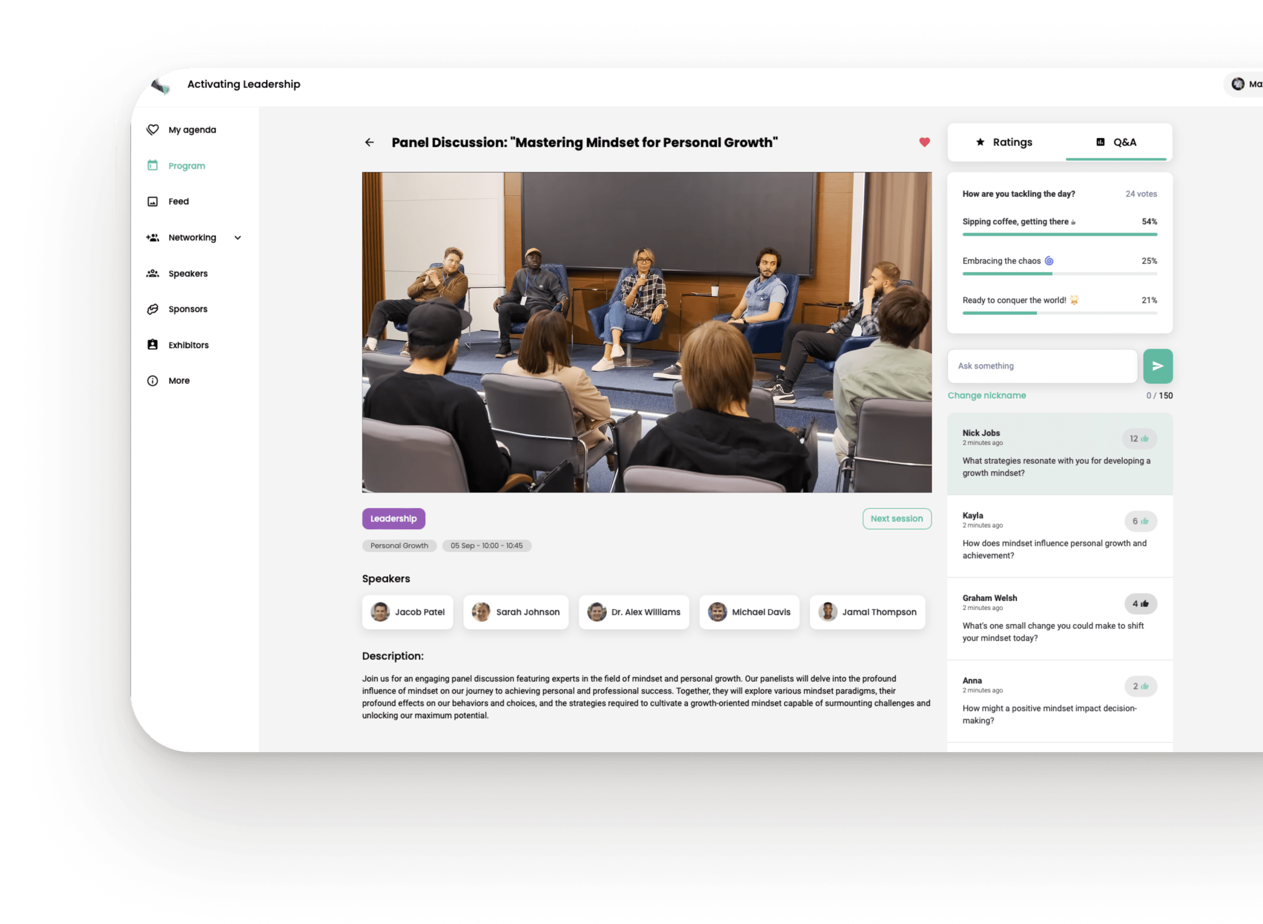 Interactive event platform for hybrid events