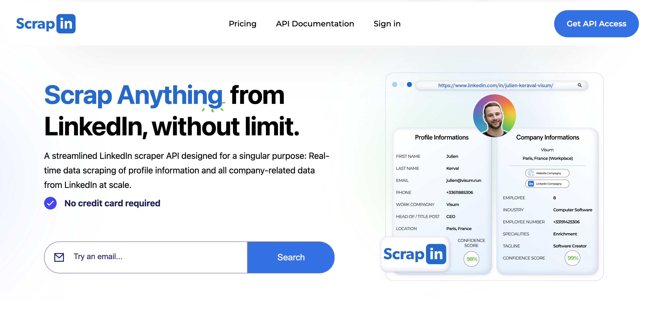 ScrapIn - LinkedIn Scraper without limit
