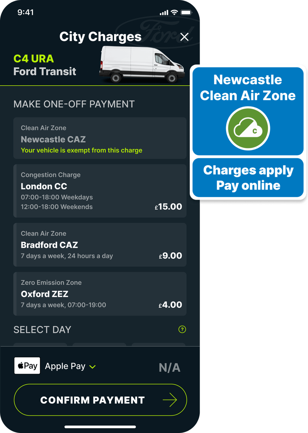 Pay Newcastle CAZ Charge | Caura App