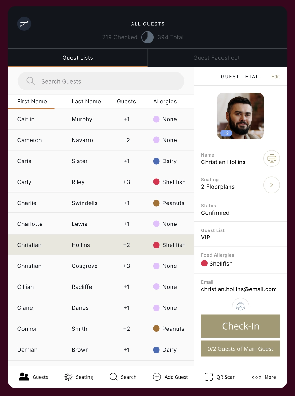 Event check-in app for VIP guest management | zkipster