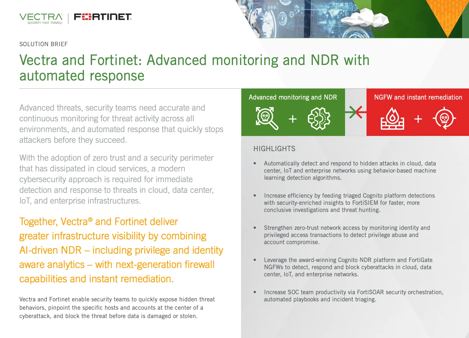Fortinet and Vectra: Advanced Monitoring and NDR with Automated Response