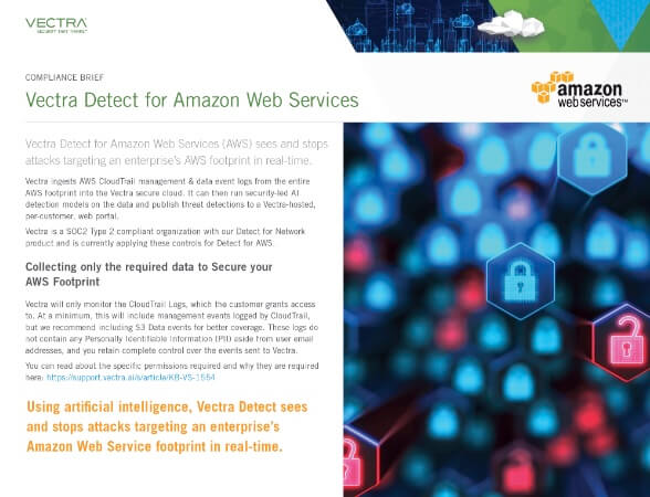 Vectra Detect for Amazon Web Services Compliance Brief