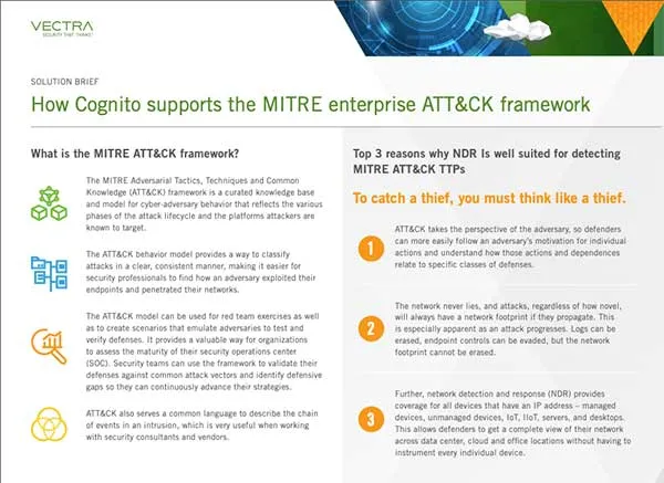 How Vectra AI Supports the MITRE Enterprise ATT&CK Framework