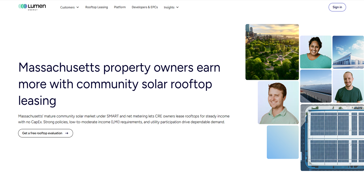 MA Community Solar Rooftop Leasing for CRE Owners | Lumen Energy