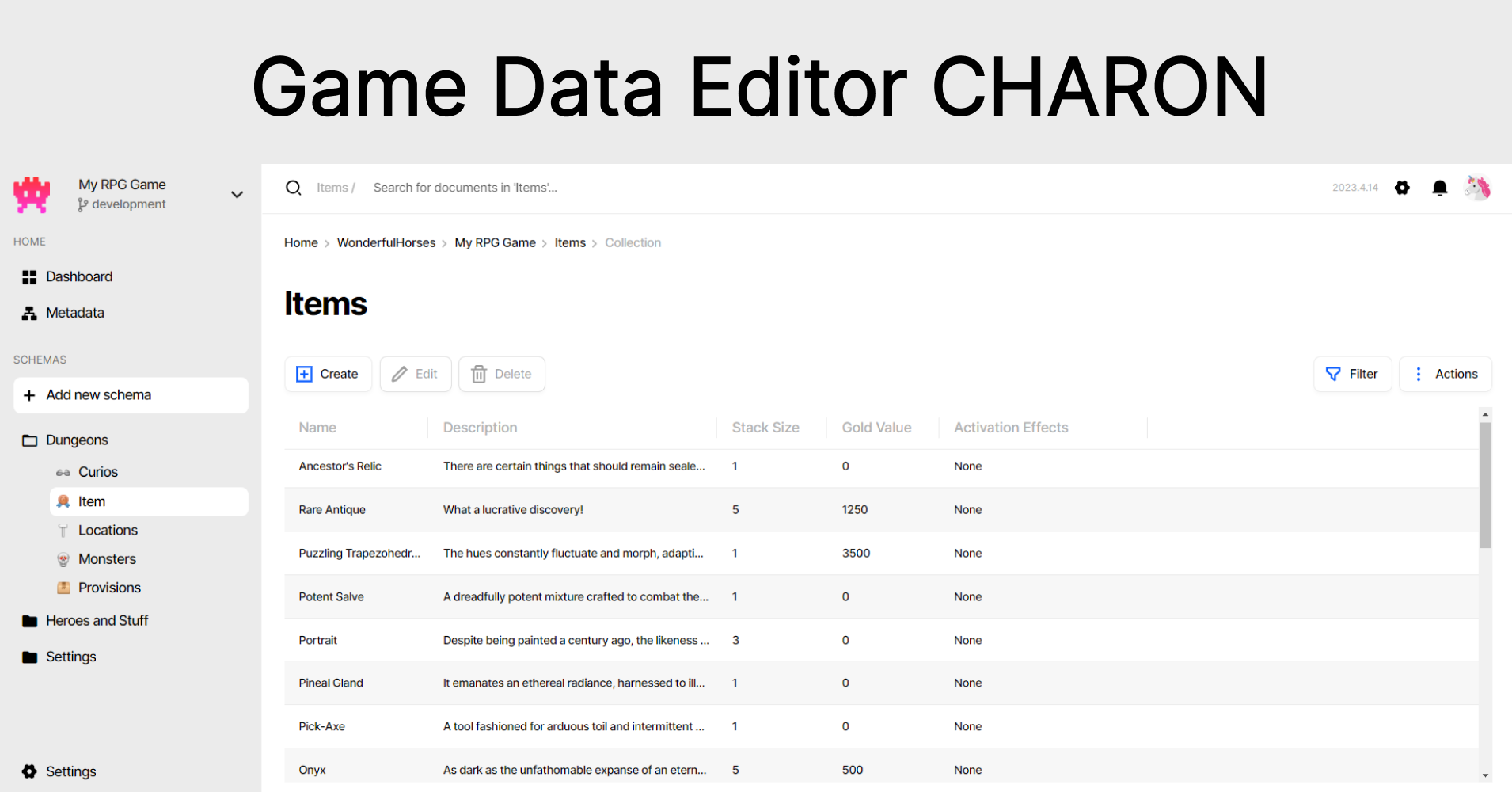 Charon - Game Data Editor