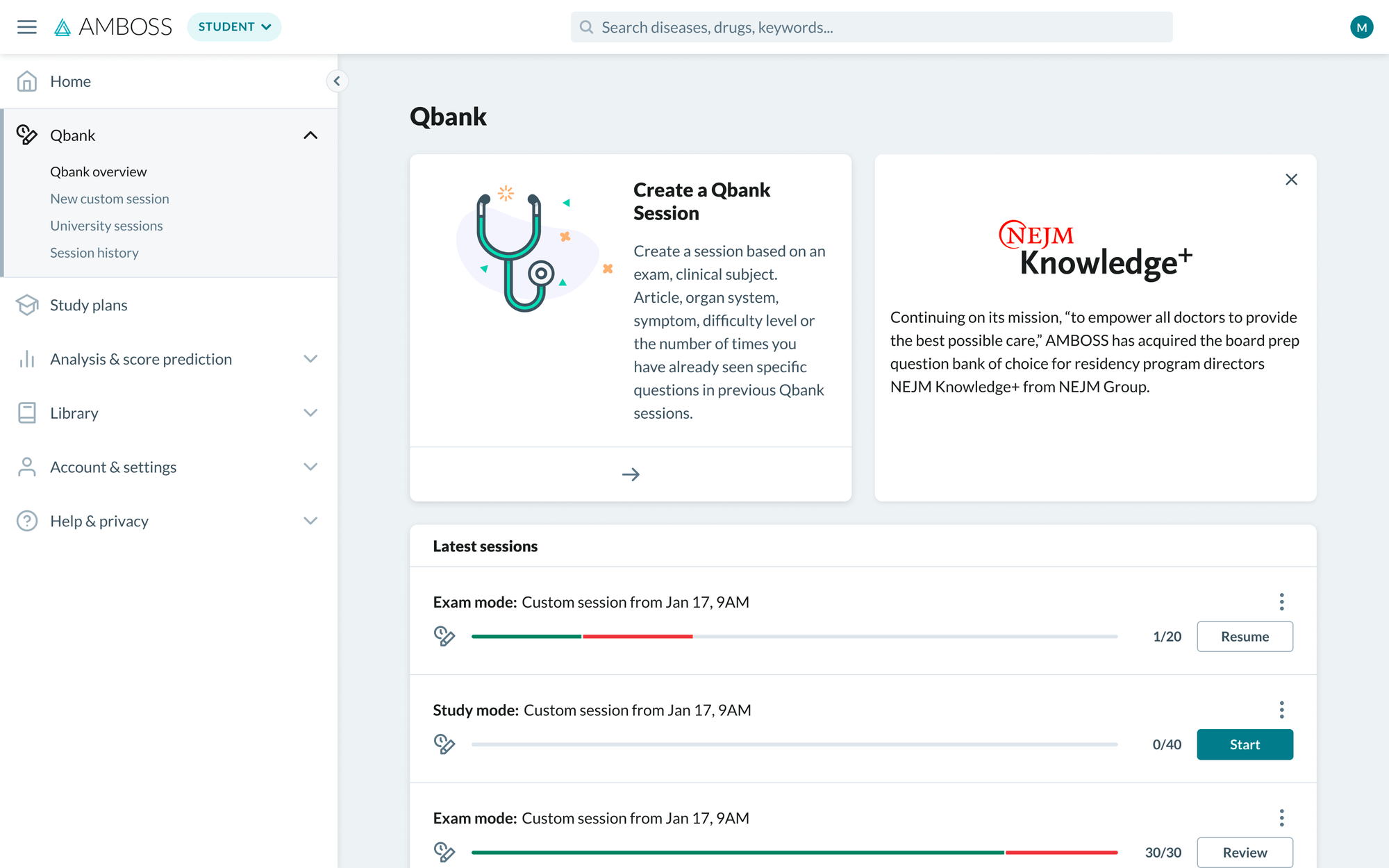 New: NEJM Knowledge+ now on AMBOSS