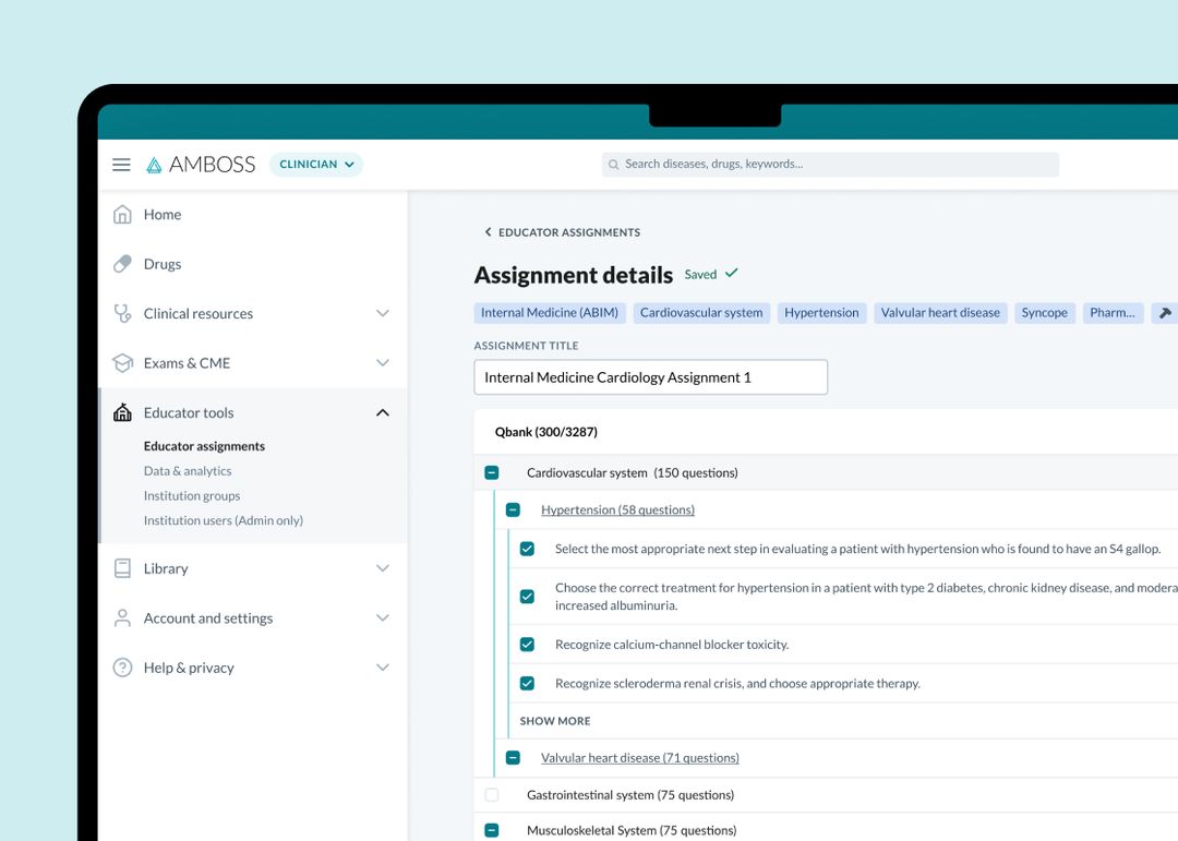 AMBOSS Institutional Educator Tool