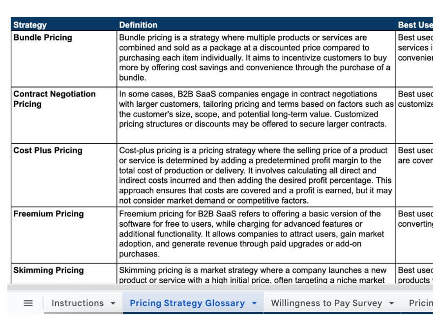 Pricing Strategy Template Growth Business Templates