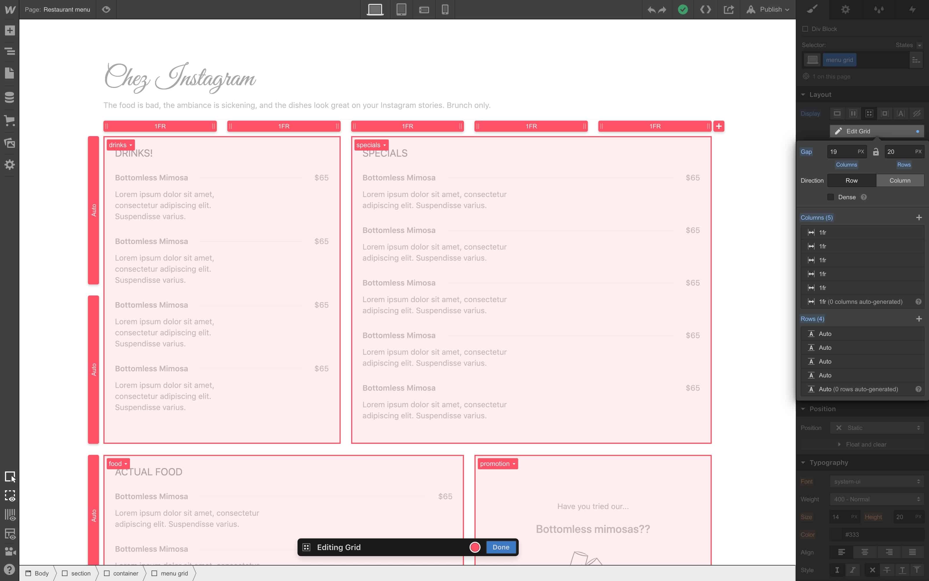 Adjust gap space between elements in Flexbox layouts | Webflow Updates