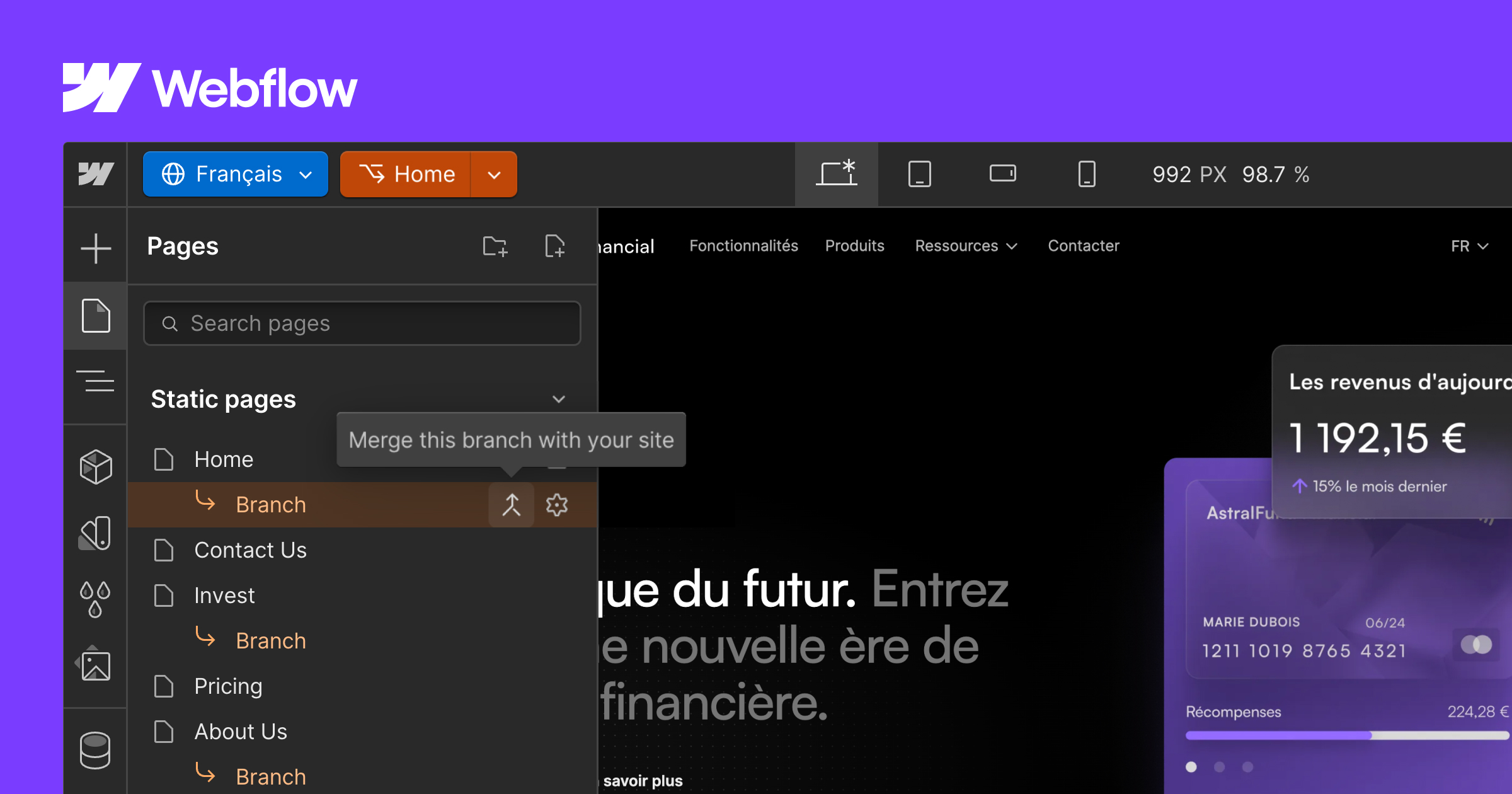Localized page branching | Webflow Updates
