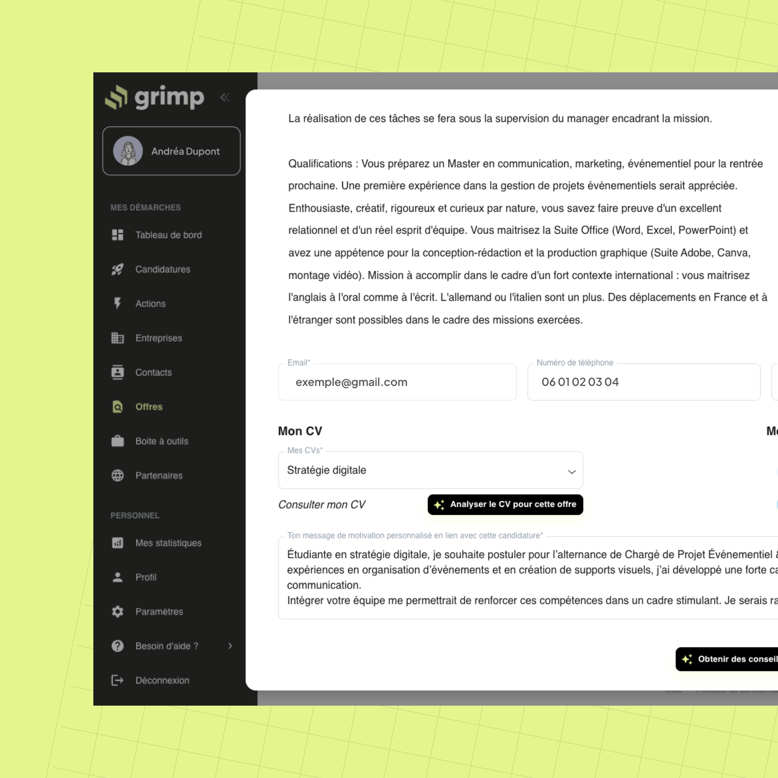 Candidater efficacement │ Grimp