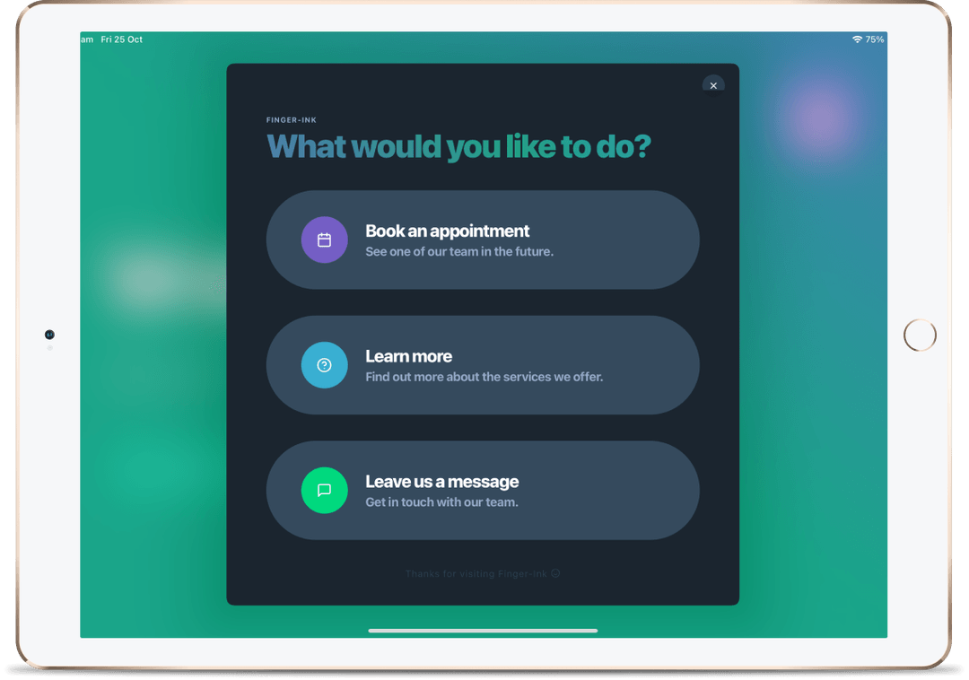 iPad kiosk & paperless forms, for Cliniko