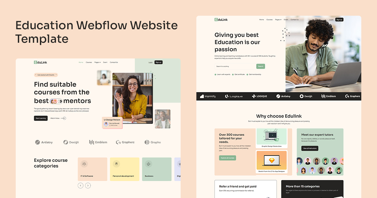 Styled Guide | Edulink - Webflow Ecommerce website template