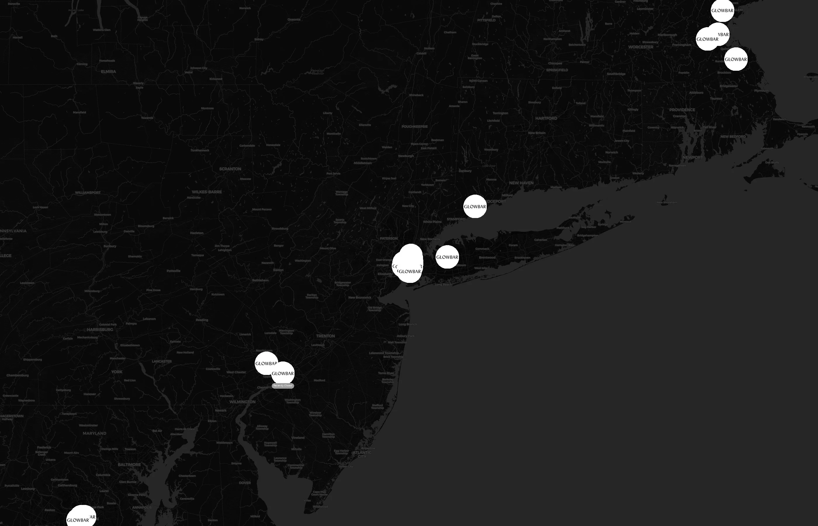 How many Glowbar are there in the United States of America?