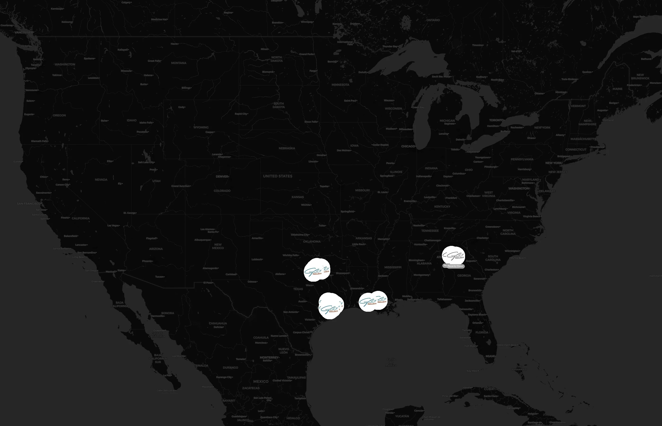 How many Glo Sun Spa are there in the United States of America?