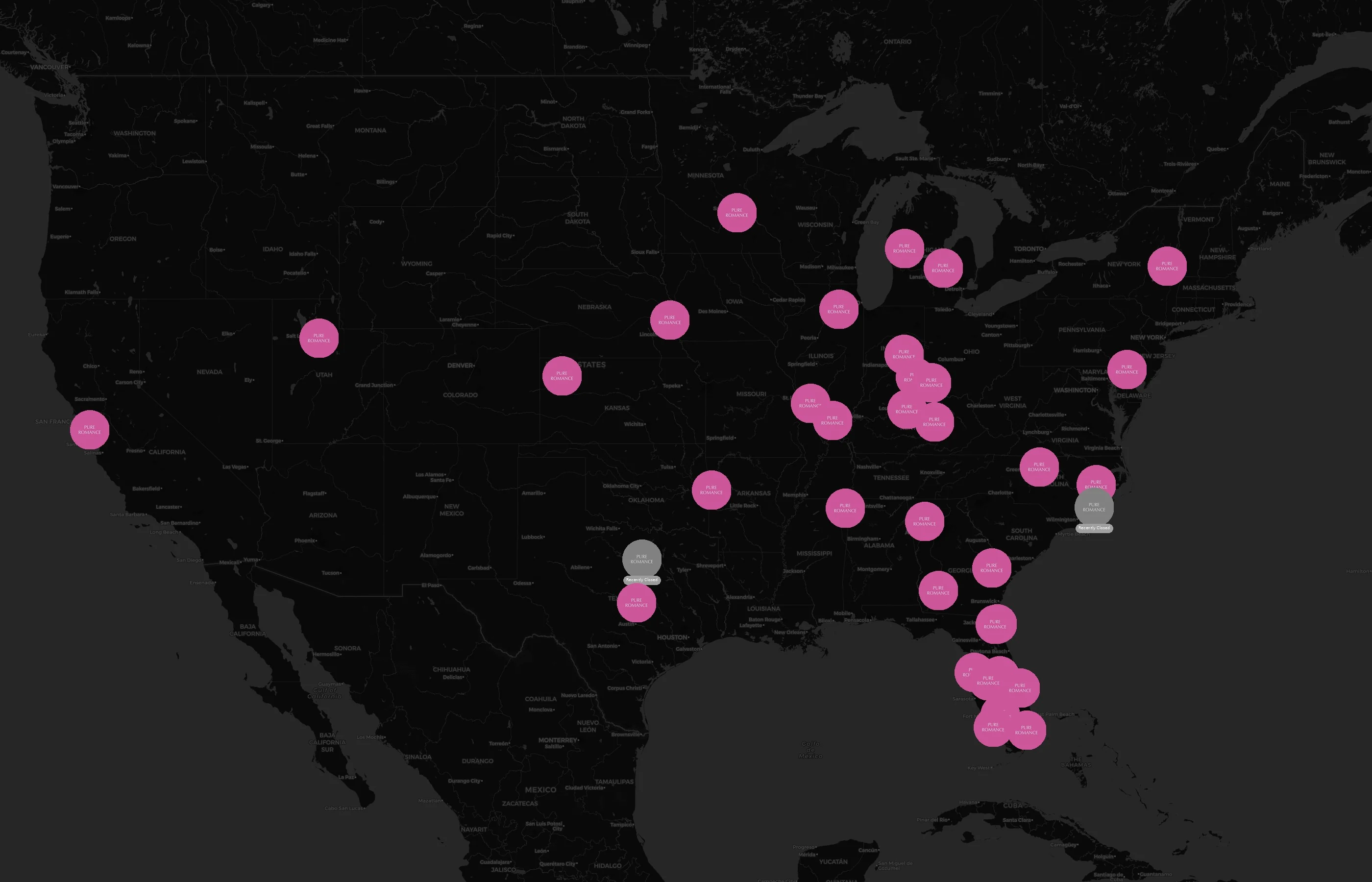 How many Pure Romance are there in the United States of America?