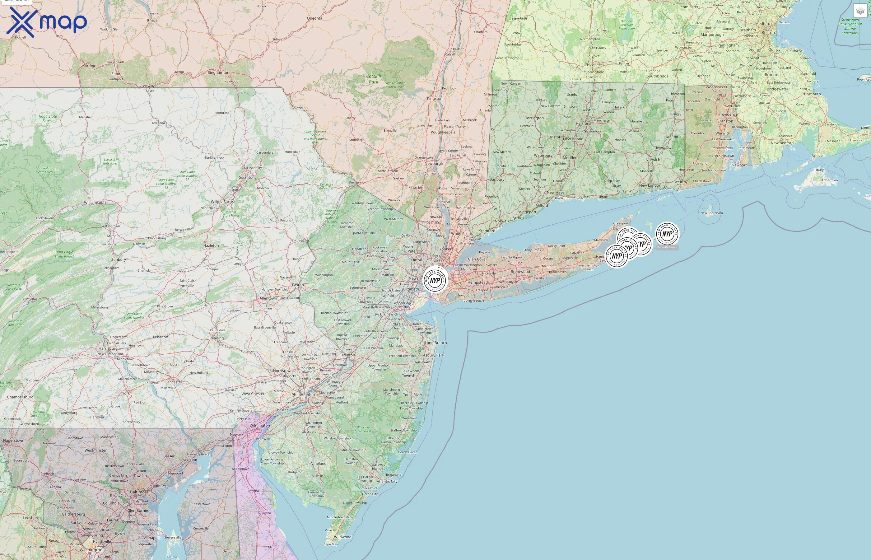 How many New York Pilates are there in the United States of America?