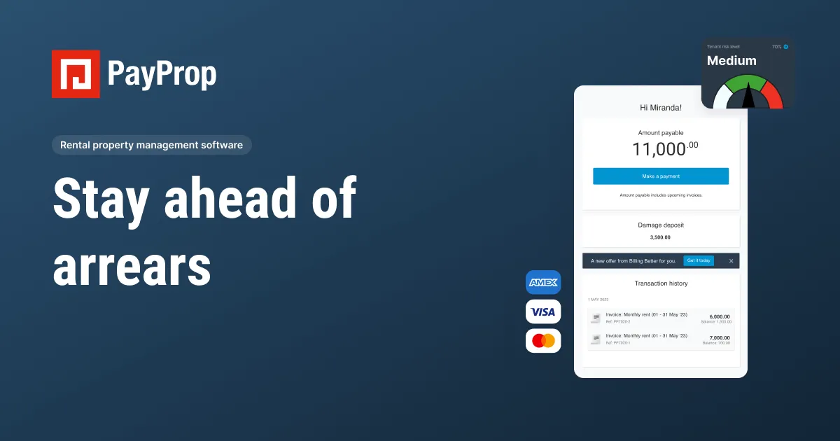 Tenant arrears management software | PayProp feature