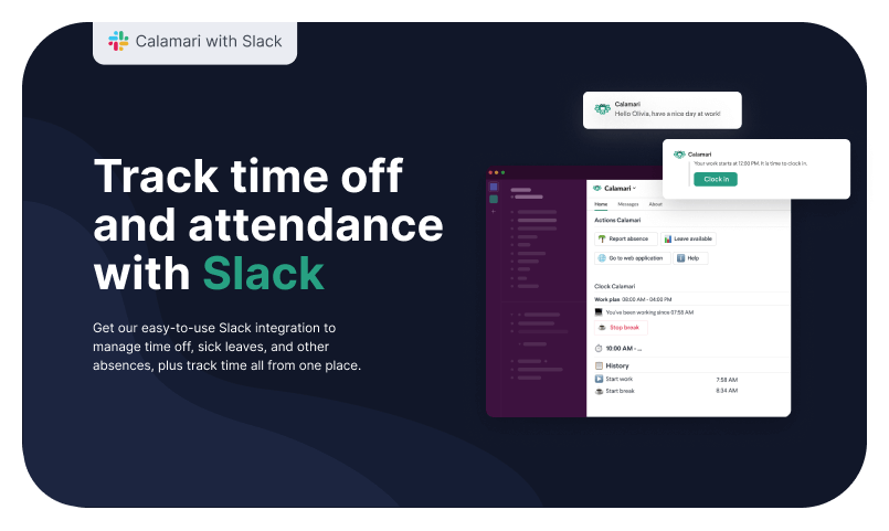Track Time Off and Attendance with Slack | Calamari HR Software