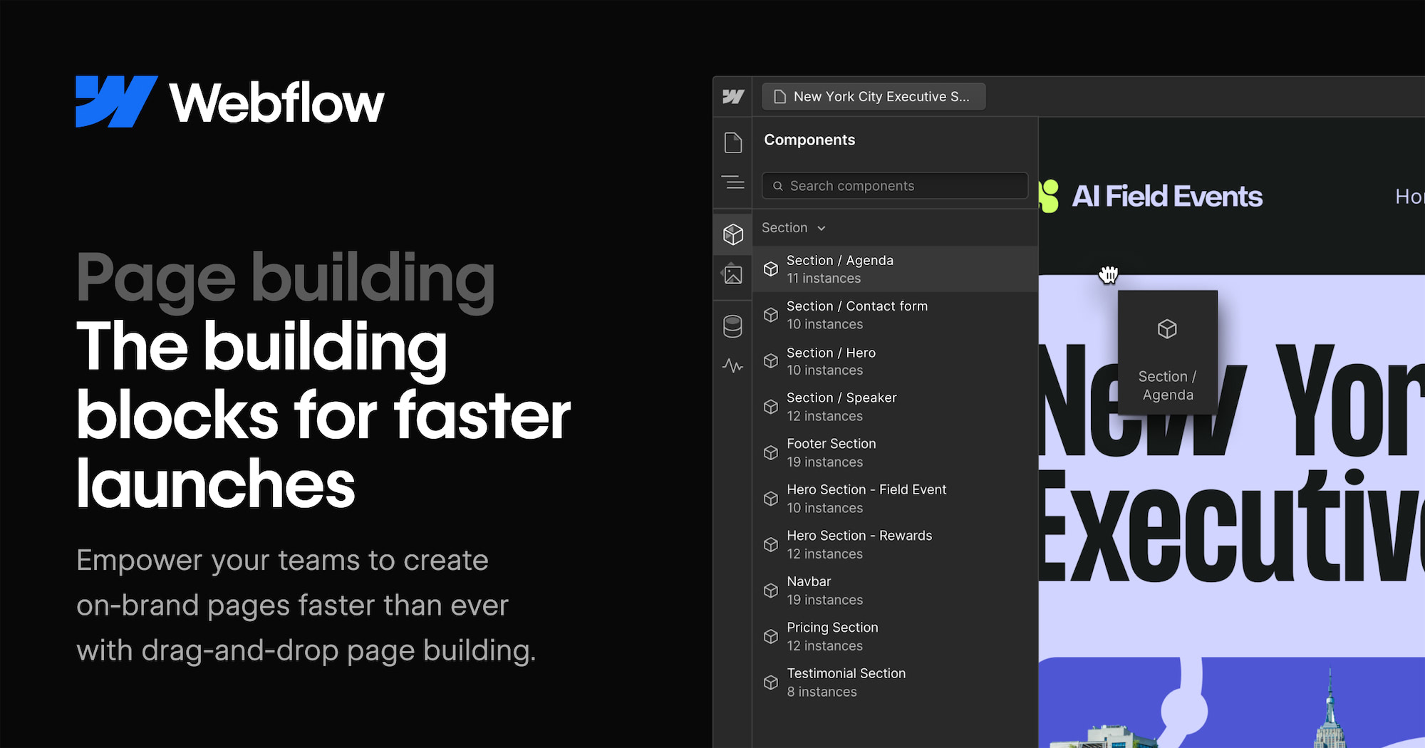 Page building: Landing page builder made easy | Webflow