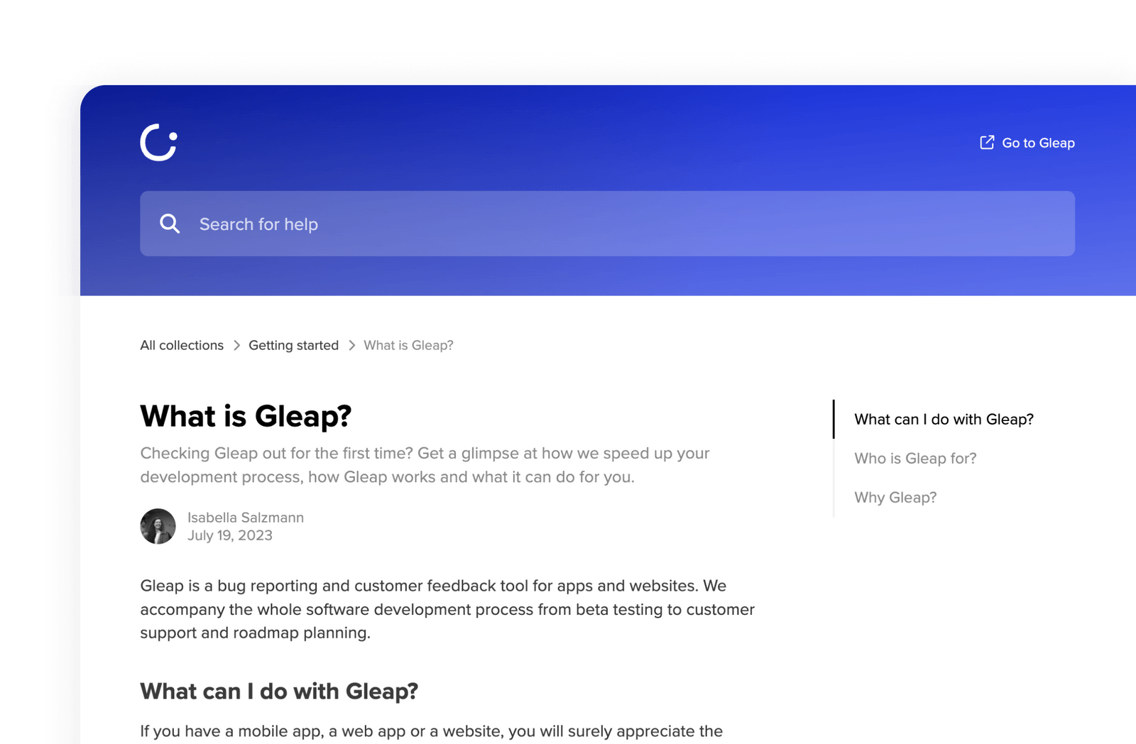 Gleap: All-in one AI customer feedback platform