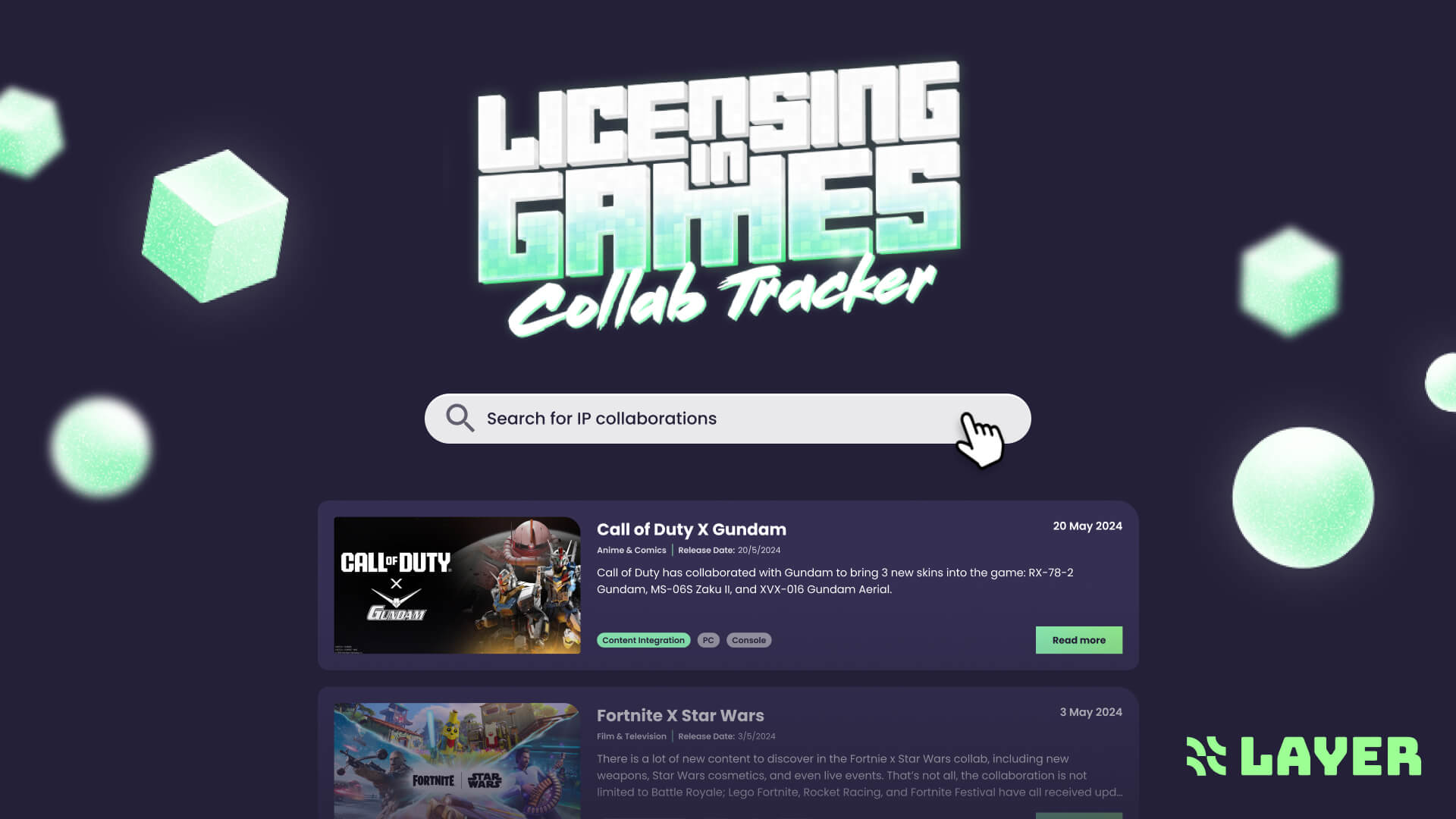 Licensing in Games - Collab Tracker