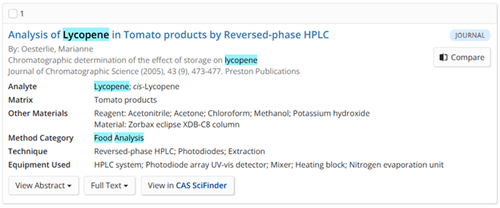 CAS Analytical Methods - Research Methods Database