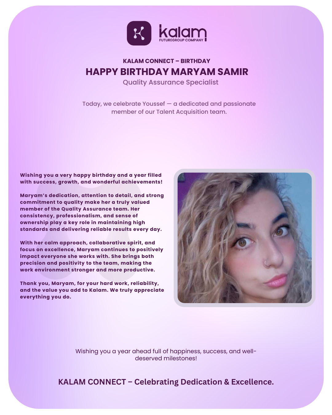 Kalam - Happy Birthday – Maryam Samir