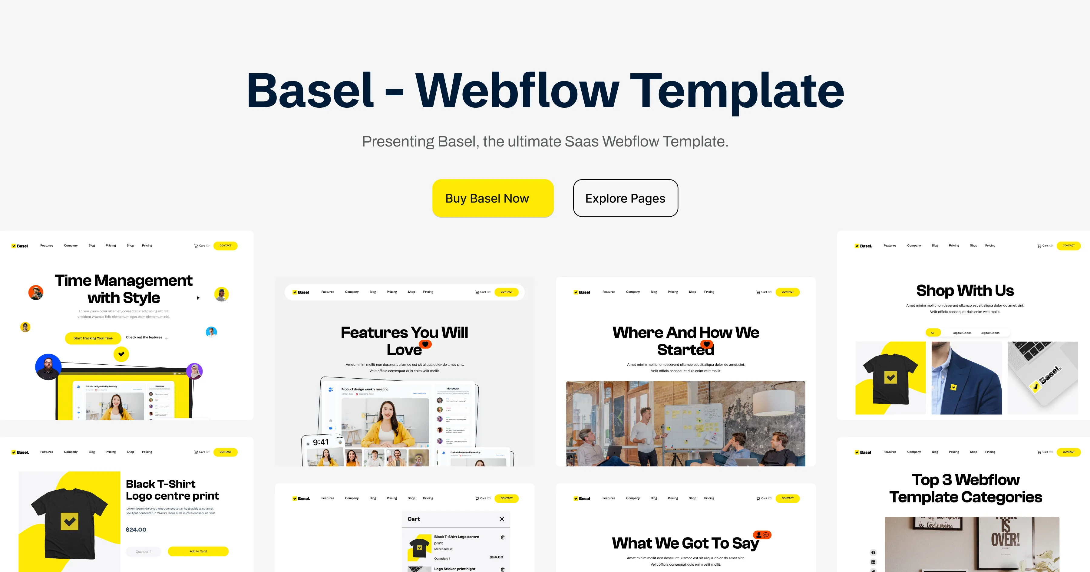 Basel - Webflow Ecommerce website template