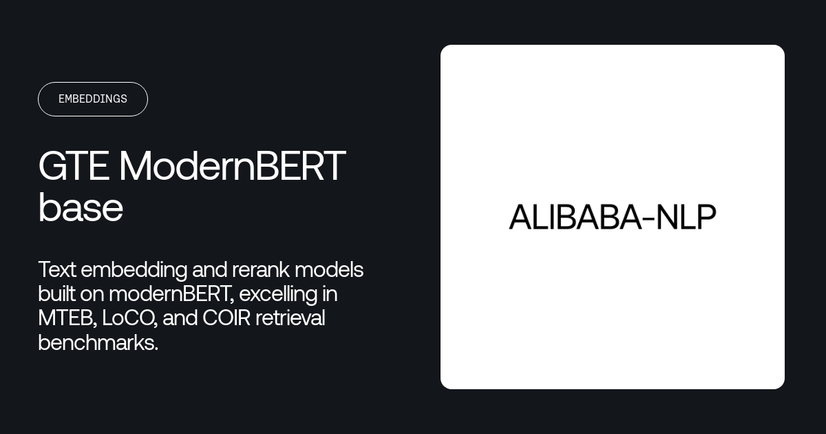 GTE ModernBERT base API | Together AI
