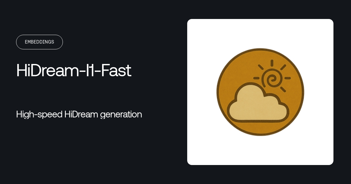 HiDream-I1-Fast API | Together AI