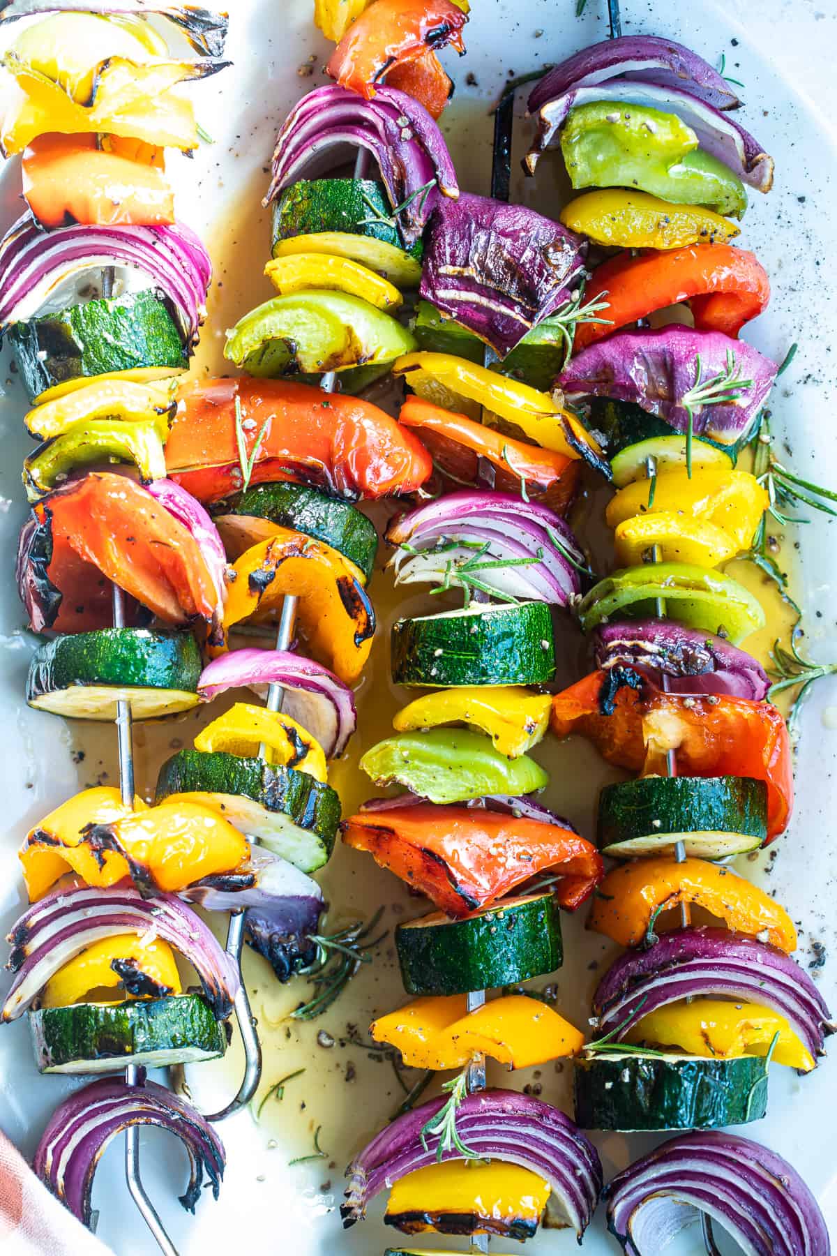 Veggie Kebabs with Maple Rosemary Glaze - Foodness Gracious