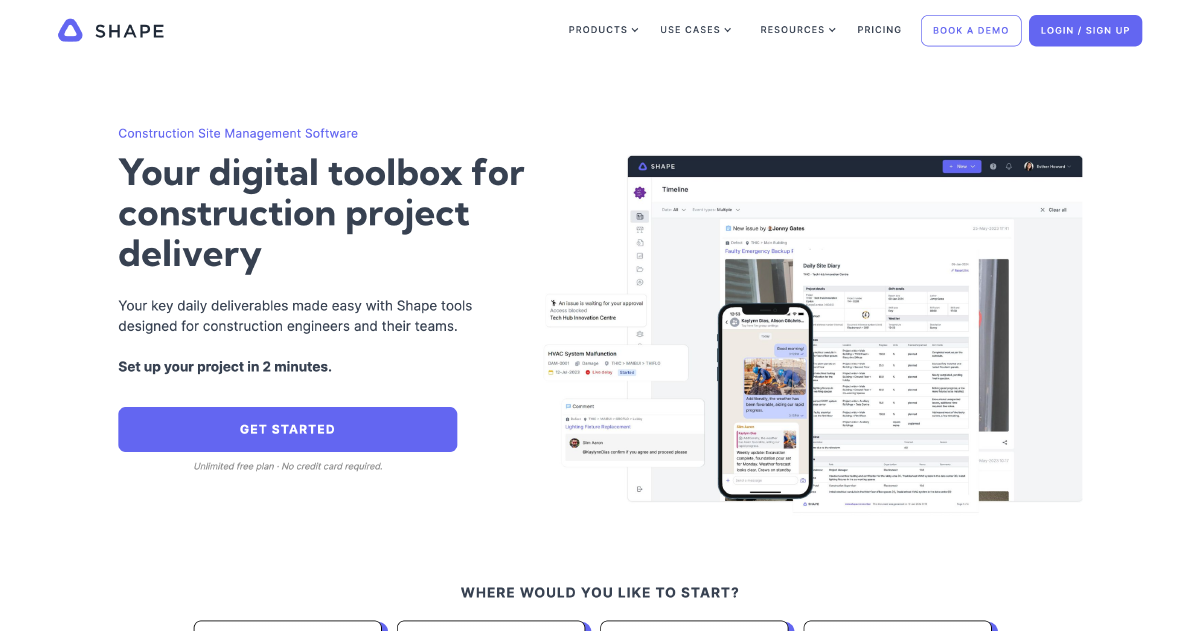 Shape Construction Management Software
