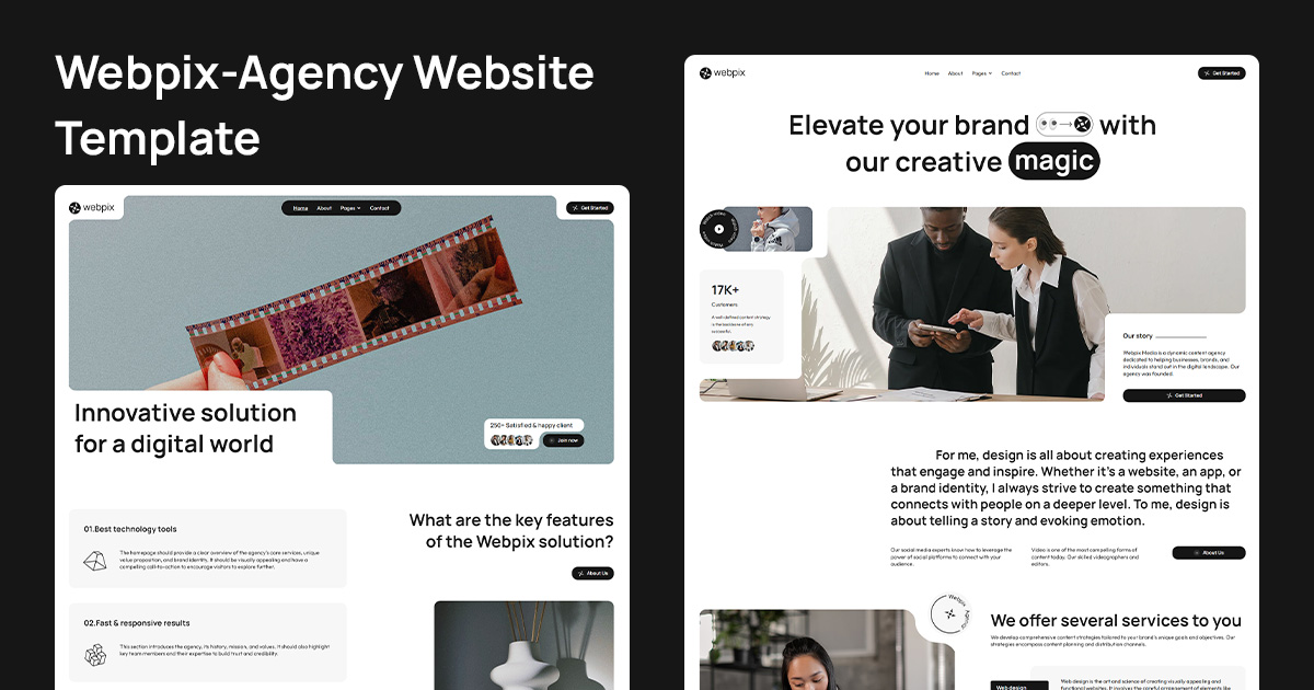 Webpix - Webflow HTML website template