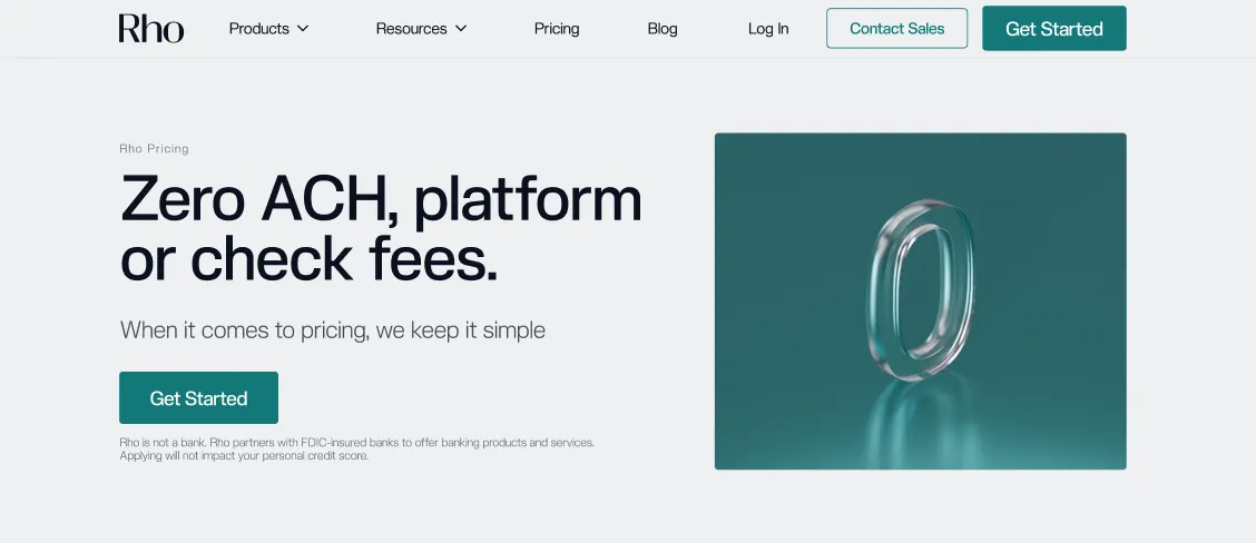 Rho | Pricing: No platform fees