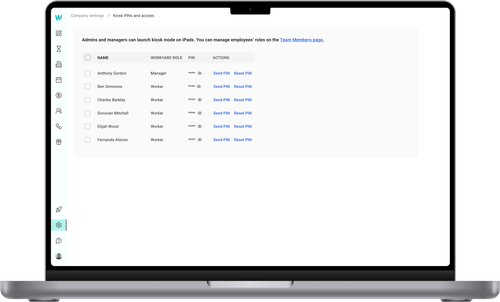 Time Clock Kiosk | Workyard