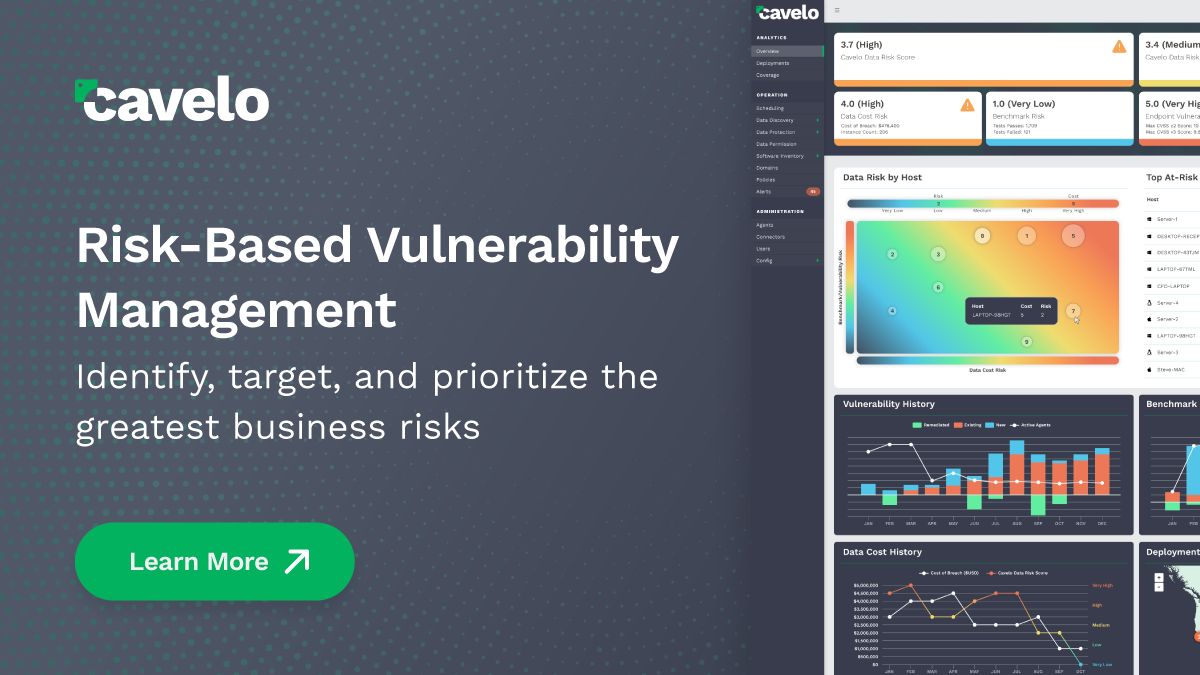 Risk-Based Vulnerability Management | Cavelo Platform