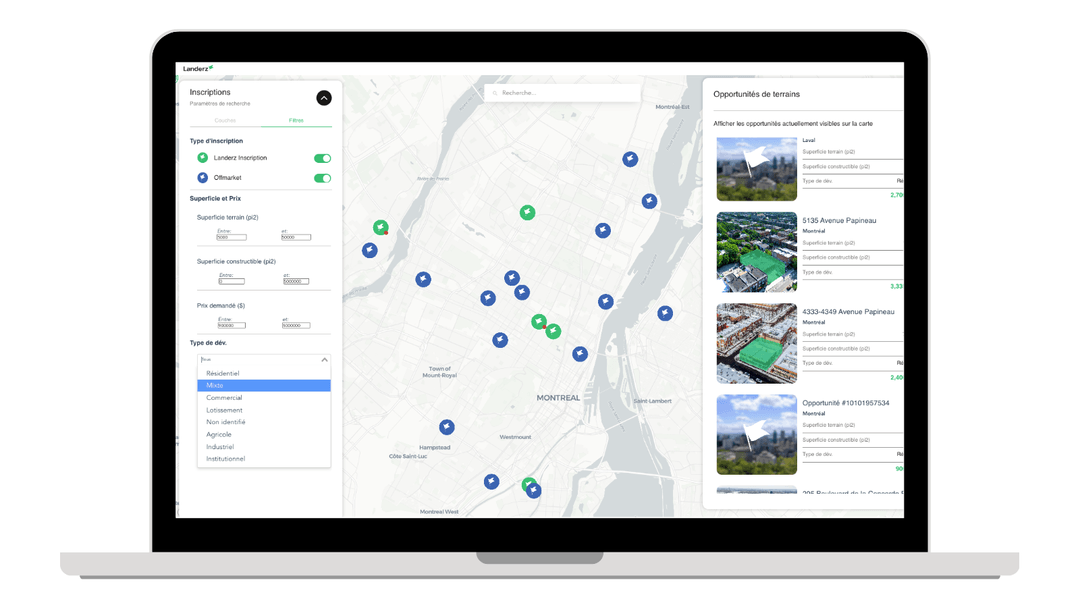 Landerz | Terrains à vendre au Québec