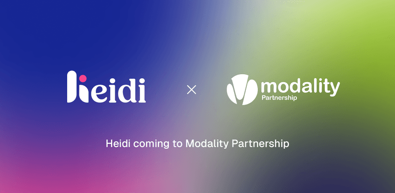 Modality and Heidi Launch Largest AI Medical Scribe Rollout