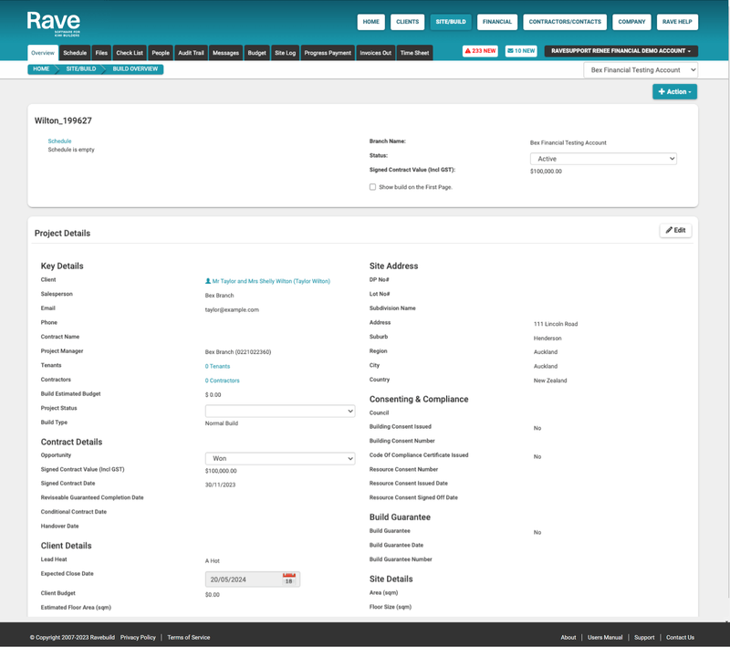 Rave Build - Software for New Zealand Residential Builders