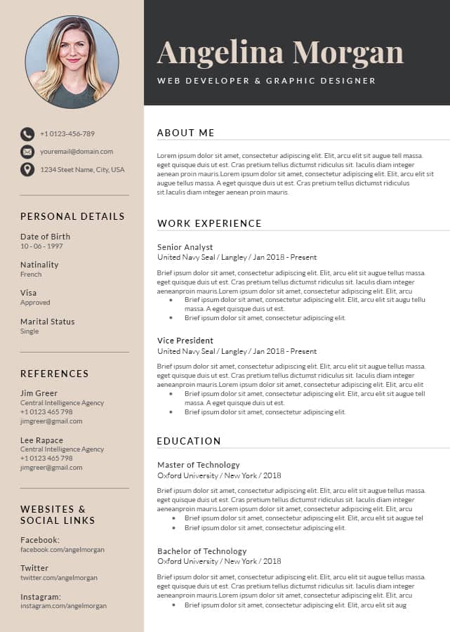 Resume Example - Create your resume using our professional templates