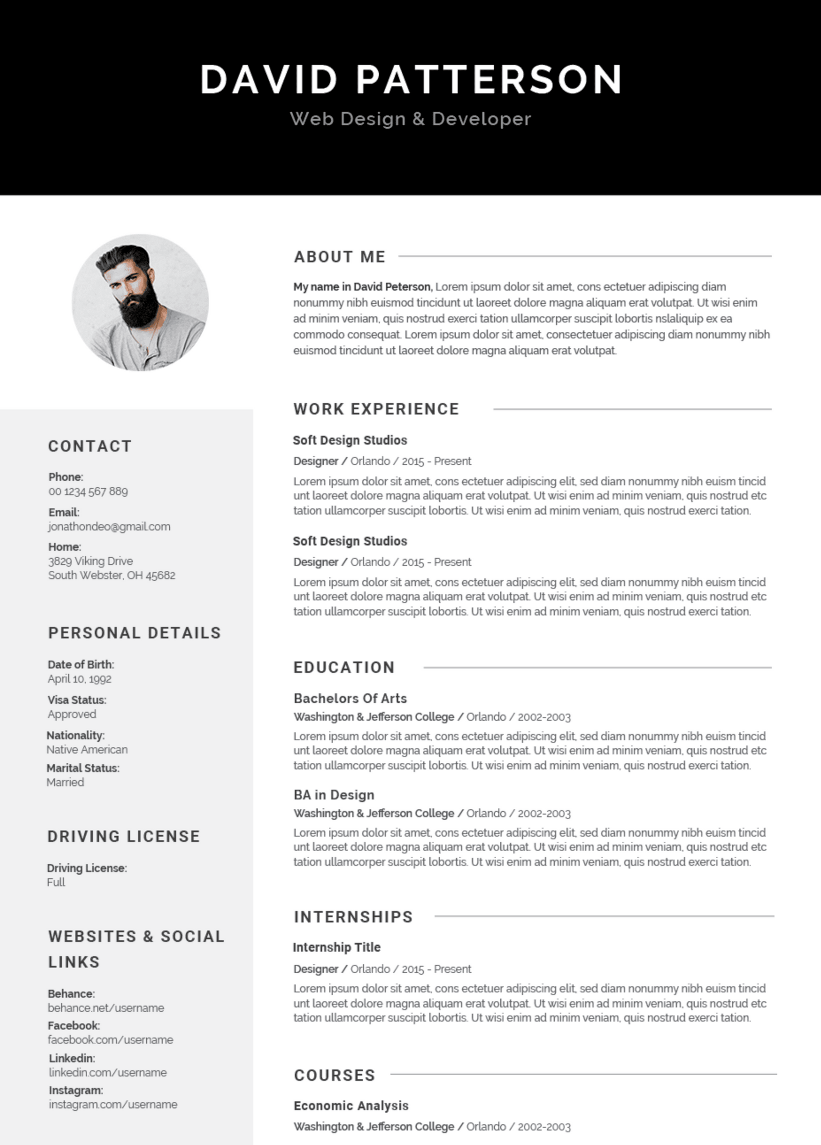 Resume Example - Create your resume using our professional templates