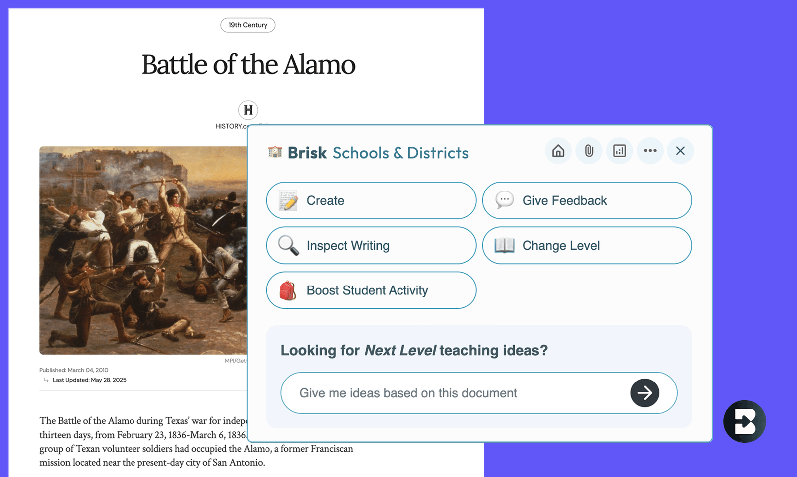 Free AI Presentation Maker for Educators | Brisk Teaching