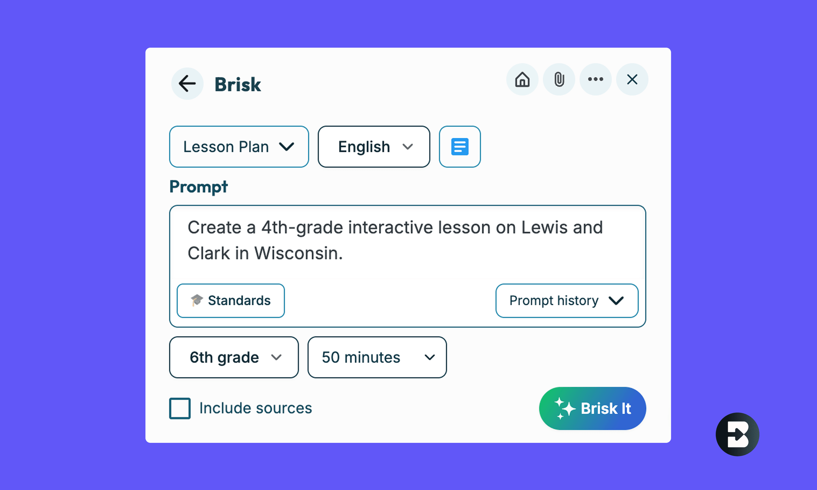 AI Lesson Plan Generator | Brisk Teaching