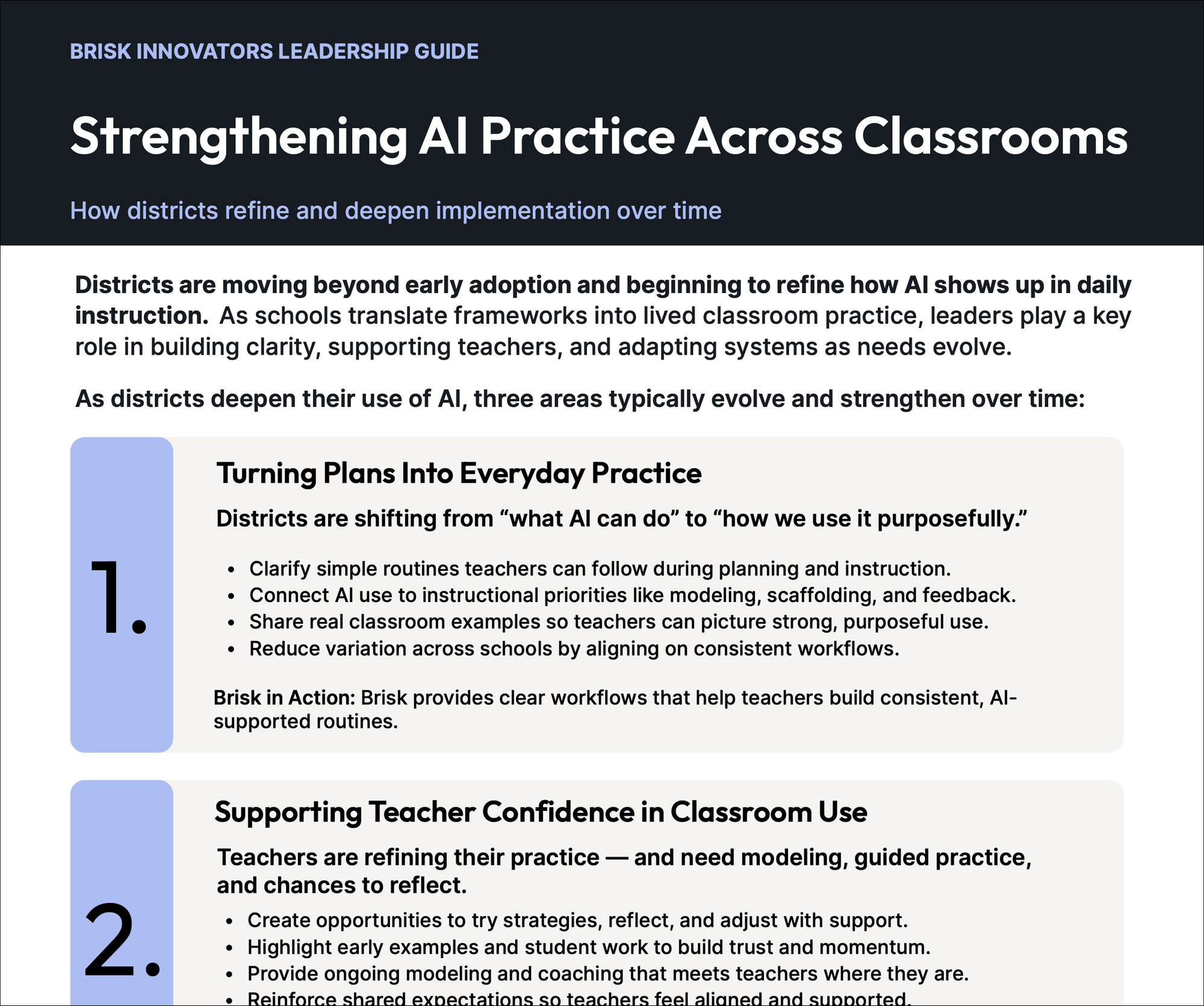 Your District’s Guide to Strengthening AI Practice Across Classrooms